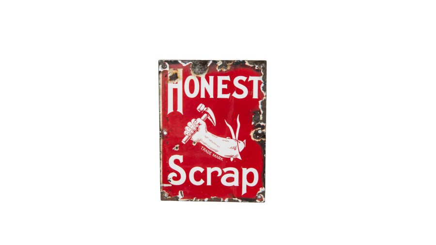 1900s-1920s Honest Scrap Single-Sided Porcelain Sign for Sale at ...