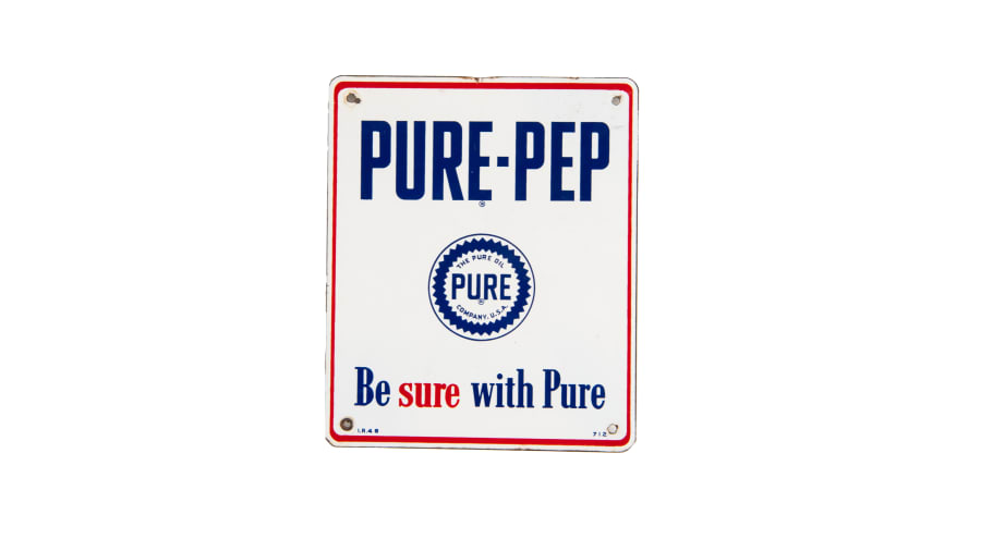 1948 Pure-Pep Single-Sided Porcelain Pump Plate for Sale at Auction ...