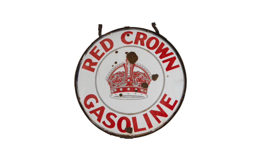 Red Crown Gasoline Two Single-Sided Porcelain Signs in Ring for Sale at ...