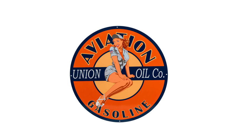 Union Oil Co. Aviation Gasoline Single-Sided Tin Sign for Sale at ...