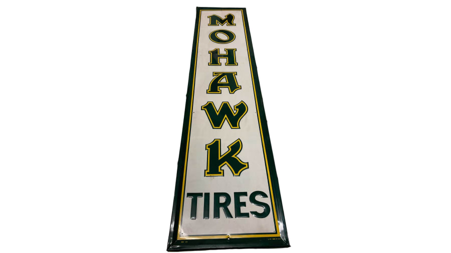 1950s Mohawk Tires Single-Sided Embossed Tin Sign for Sale at Auction ...
