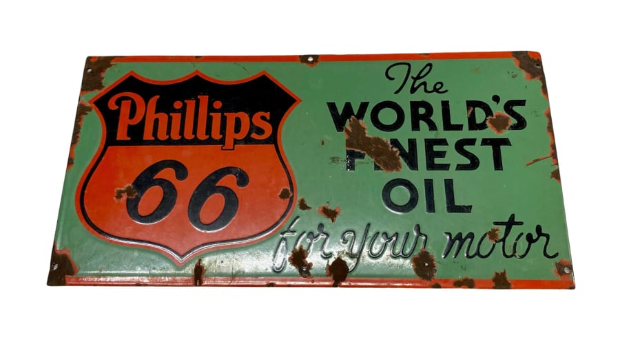 1950s-1960s Phillips 66 Double-Sided Porcelain Sign for Sale at Auction ...