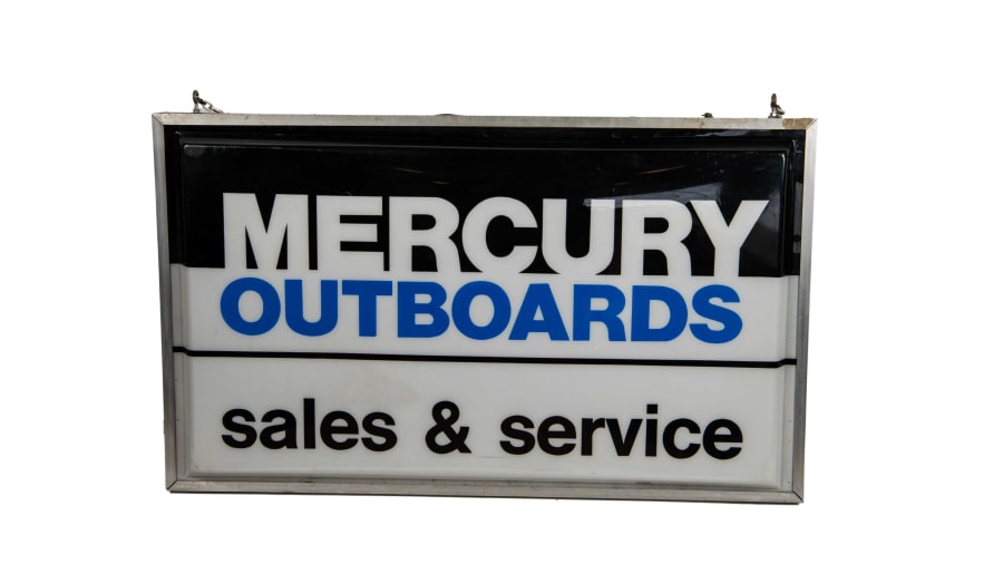 Mercury Outboards Double-Sided Lighted Plastic Sign for Sale at Auction ...