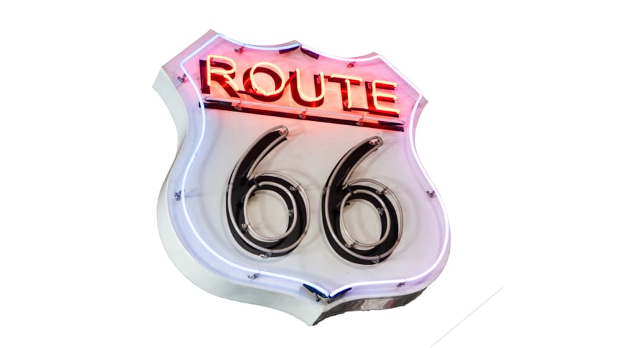 Route 66 Single-Sided Tin Neon Sign for Sale at Auction - Mecum Auctions