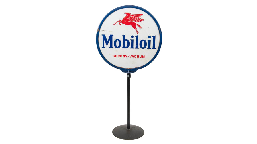 Mobiloil Double-Sided Tin Curb Sign for Sale at Auction - Mecum Auctions