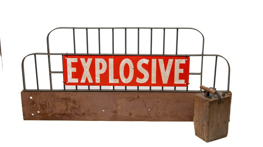 Atlas Explosives Blasting Machine and Explosive Sign, Lot of 2 for Sale ...