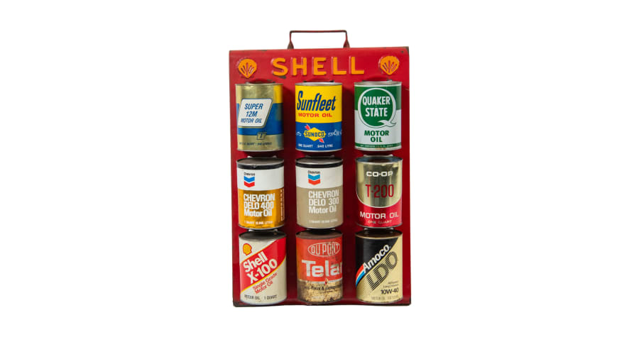 Shell Single-Sided Embossed Hanging Oil Can Display for Sale at Auction ...