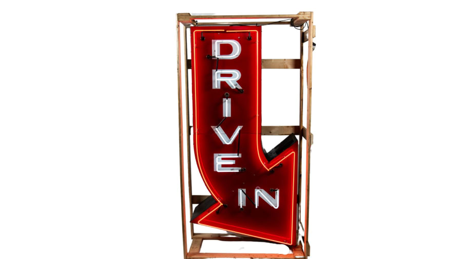 1940s Drive-In Single-Sided Porcelain Animated Neon Sign for Sale at ...