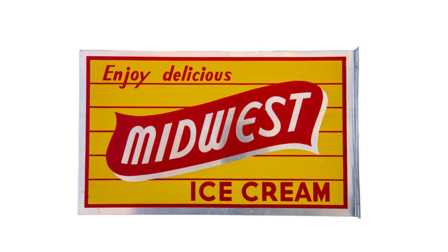 Midwest Ice Cream Tin Flange Sign for Sale at Auction - Mecum Auctions