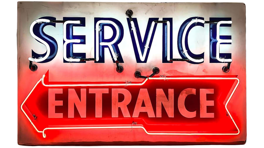 Service Entrance Single-Sided Neon Sign for Sale at Auction - Mecum ...