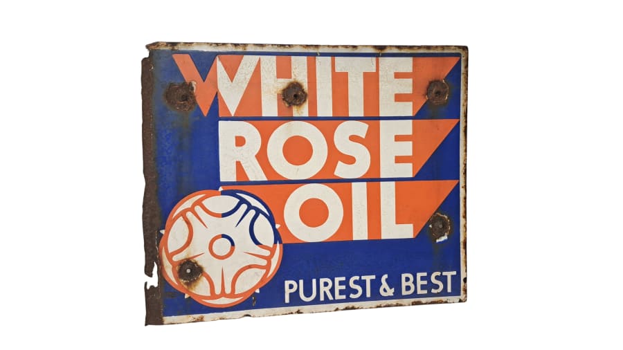 White Rose Oil Double-Sided Porcelain Sign for Sale at Auction - Mecum ...