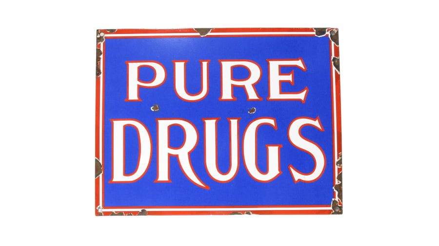 1950s Pure Drugs Single-Sided Porcelain Sign for Sale at Auction ...