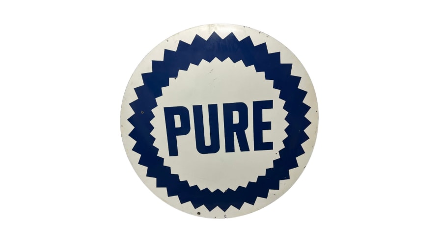 1966 Pure Gasoline Double-Sided Porcelain Sign for Sale at Auction ...