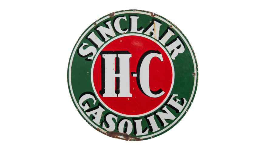 H-C Sinclair Gasoline Double-Sided Porcelain Sign for Sale at Auction ...
