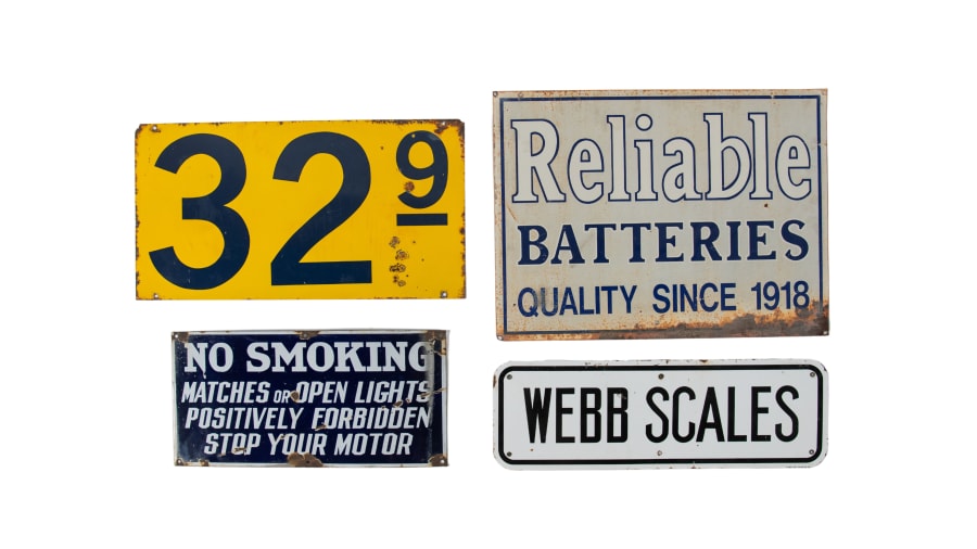Assorted Porcelain and Tin Signs, Lot of 4 for Sale at Auction - Mecum ...
