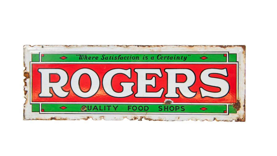 Rogers Single-Sided Porcelain Sign for Sale at Auction - Mecum Auctions