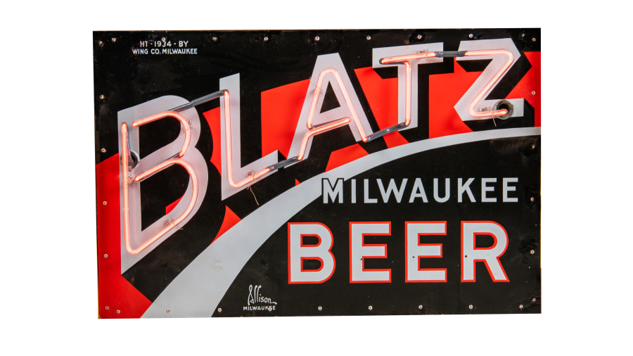 1934 Blatz Beer Single-Sided Porcelain Neon Sign for Sale at Auction ...