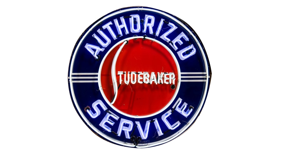 Studebaker Single-Sided Porcelain Neon Sign for Sale at Auction - Mecum ...