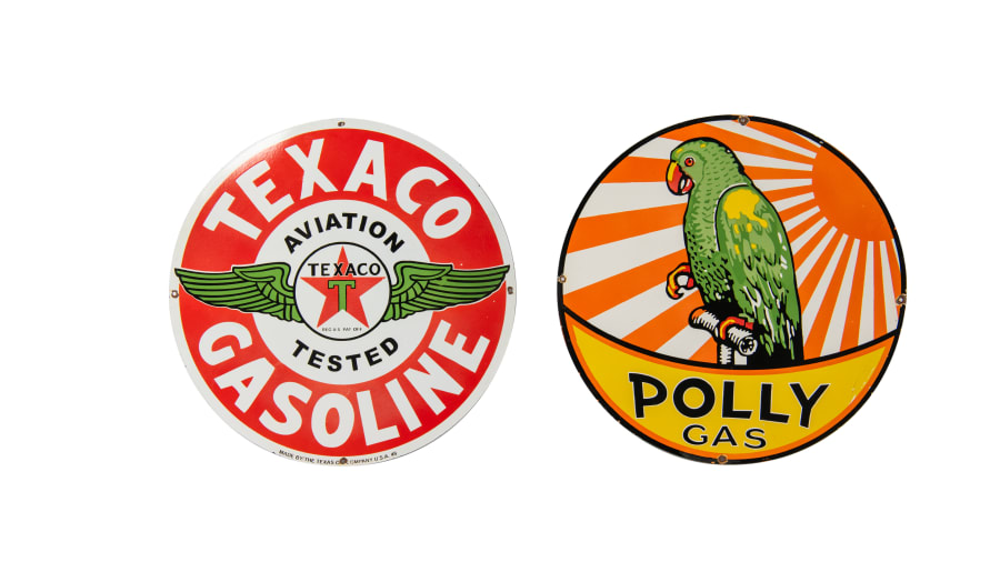Gasoline Single-Sided Porcelain Signs, Lot of 2 for Sale at Auction ...