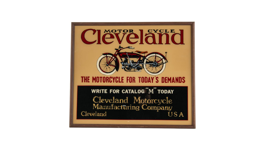 Cleveland Motorcycle Reverse Glass Sign for Sale at Auction - Mecum ...