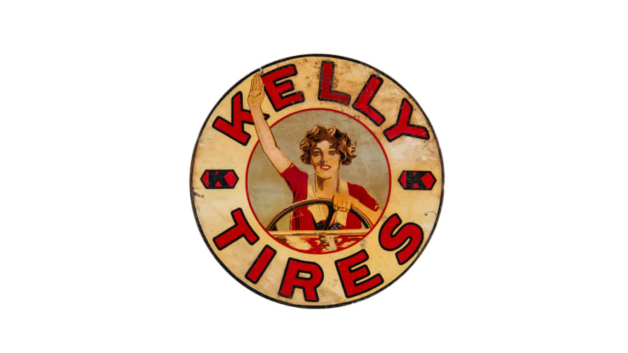 Kelly Tires Double-Sided Tin Sign for Sale at Auction - Mecum Auctions