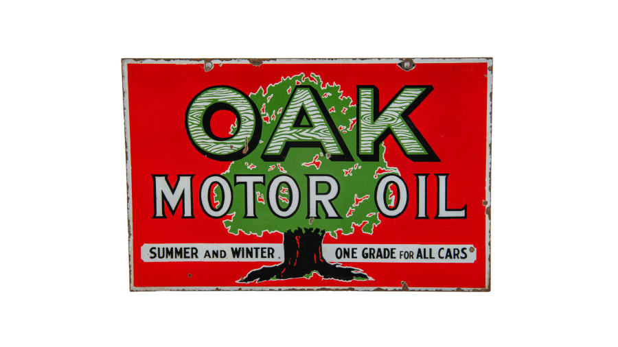 Oak Motor Oil Double-Sided Porcelain Sign for Sale at Auction - Mecum ...
