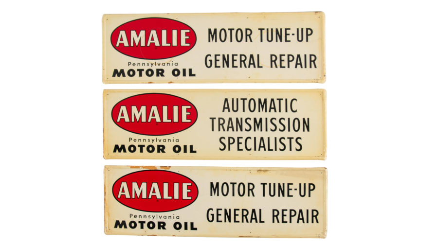 1935 Amalie Single-Sided Tin Signs, Lot of 3 for Sale at Auction ...