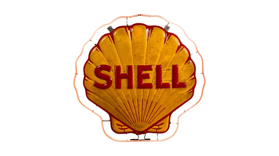 Shell Single-Sided Embossed Porcelain Neon Sign for Sale at Auction ...