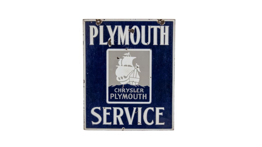 1930s Chrysler Plymouth Double-Sided Porcelain Sign for Sale at Auction ...