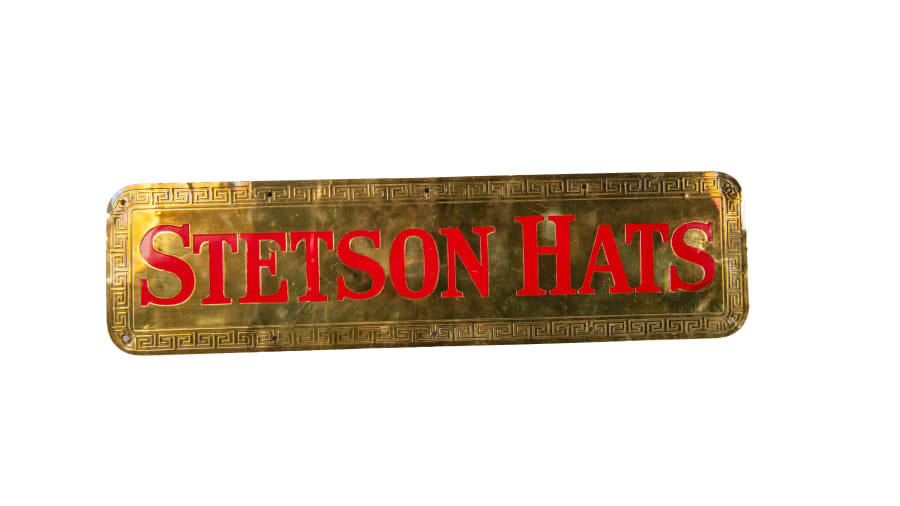 Stetson Hats Single-Sided Embossed Brass Sign for Sale at Auction ...