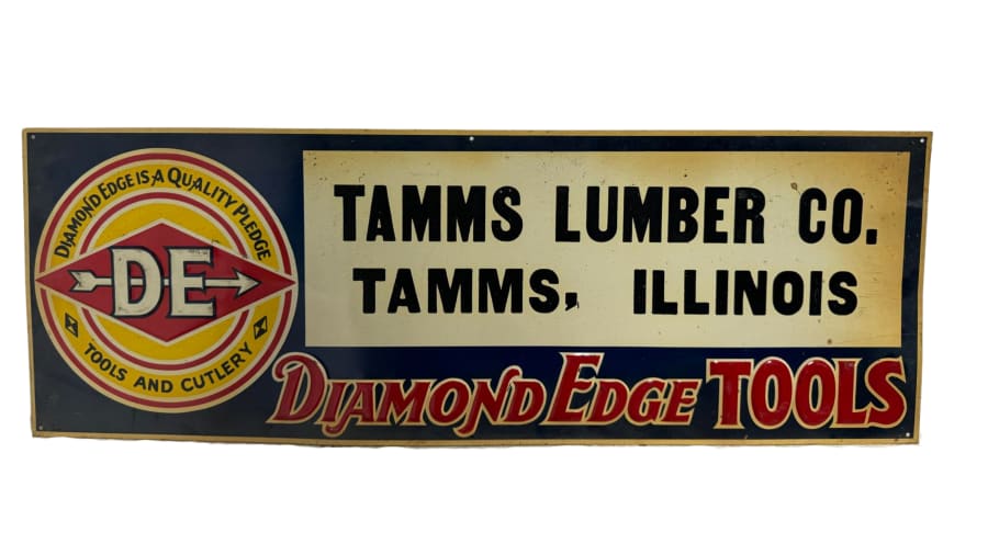 Diamond Edge Tools Single-Sided Embossed Tin Sign for Sale at Auction ...