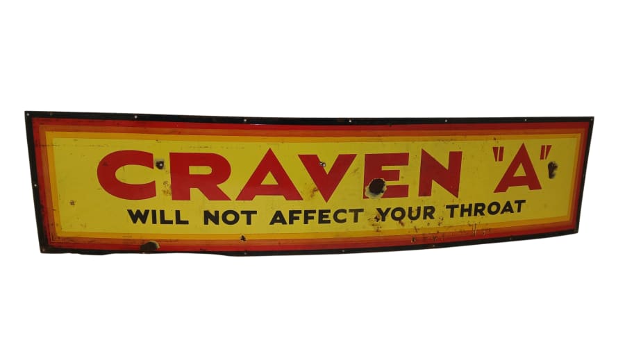 Craven "A" Single-Sided Porcelain Sign for Sale at Auction - Mecum Auctions