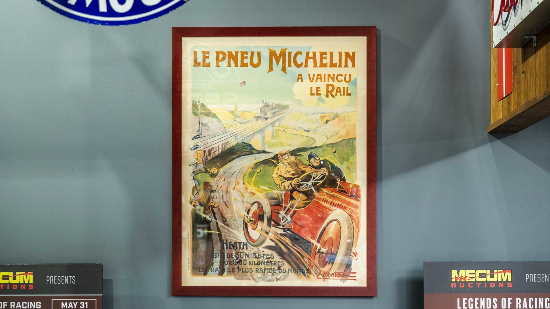 1900s Le Pneu Michelin Framed French Advertising Poster at The World’s ...