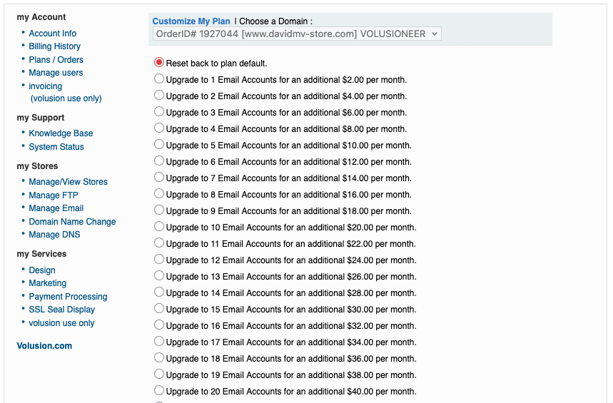 Volusion-hosted Email