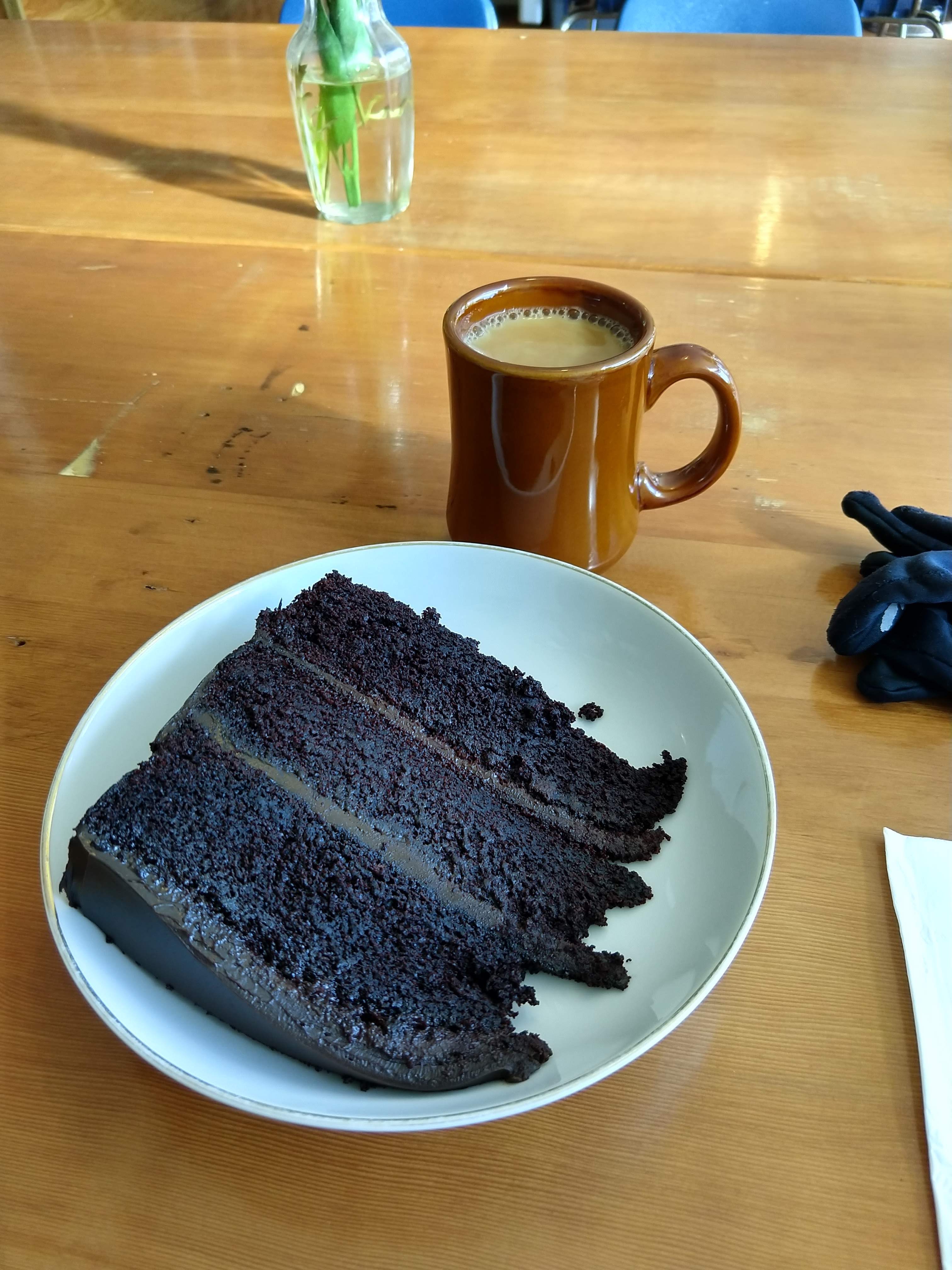 A gorgeous slice of chocolate cake I ate