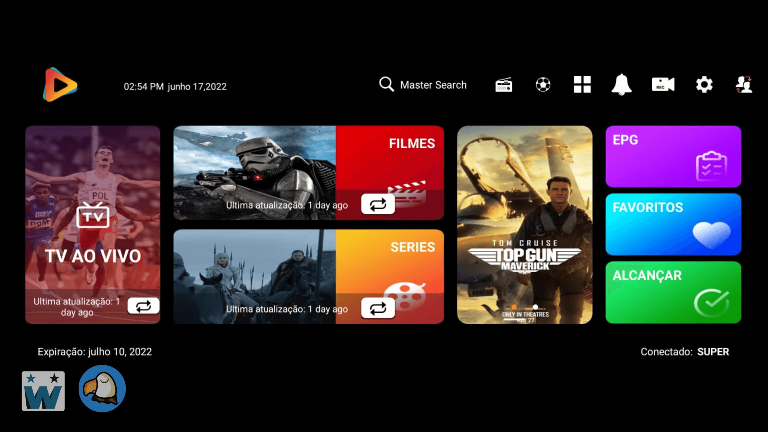 Aplicativo Android para IPTV Smarters ADS With Sports com painel ...
