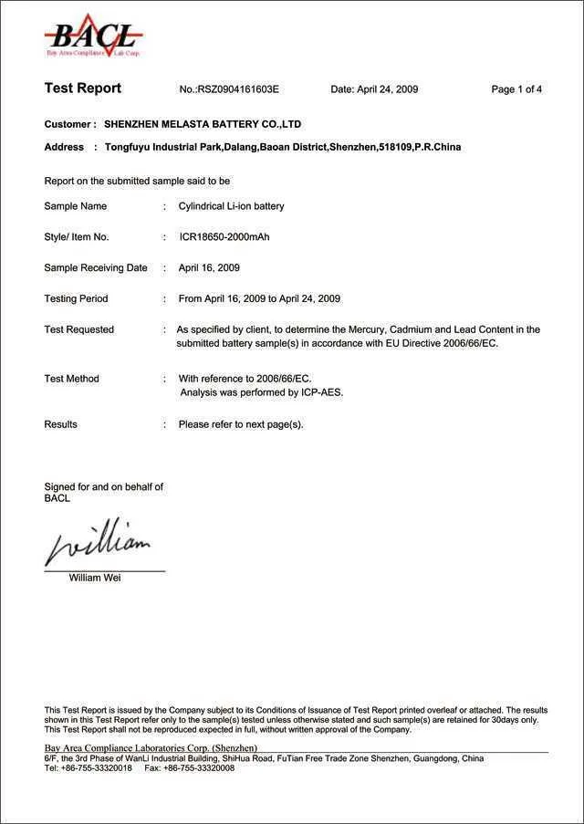 Certifications - Melasta Batterien GmbH