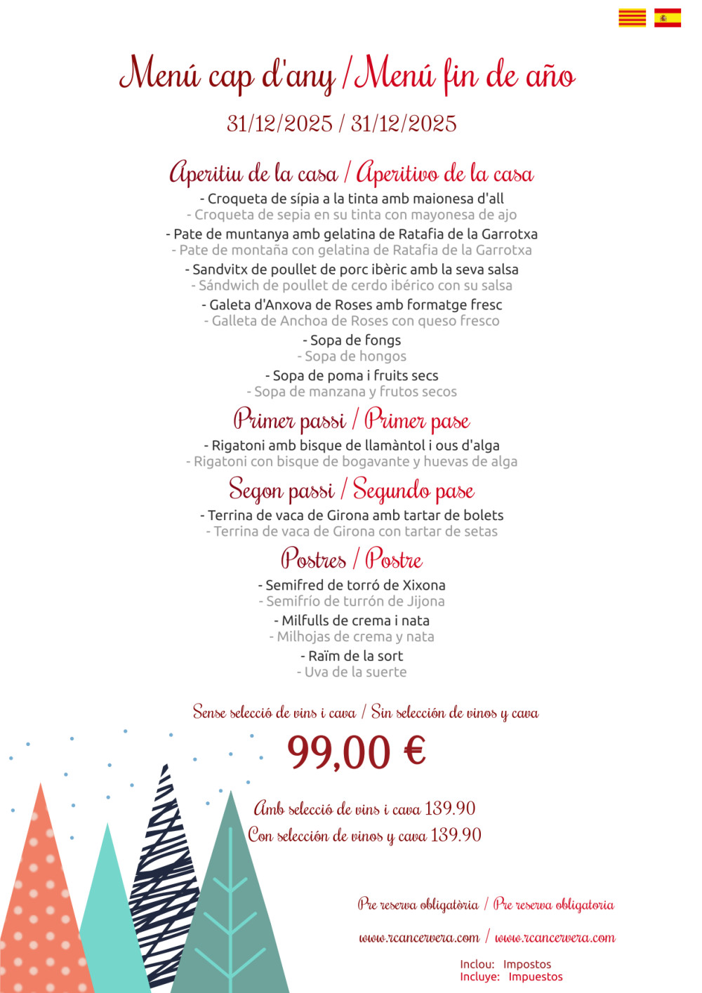 Menu Maker | Can Cervera Set Menu