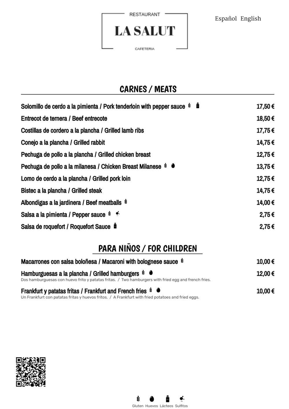 Menu Maker | Restaurant La Salut Menu