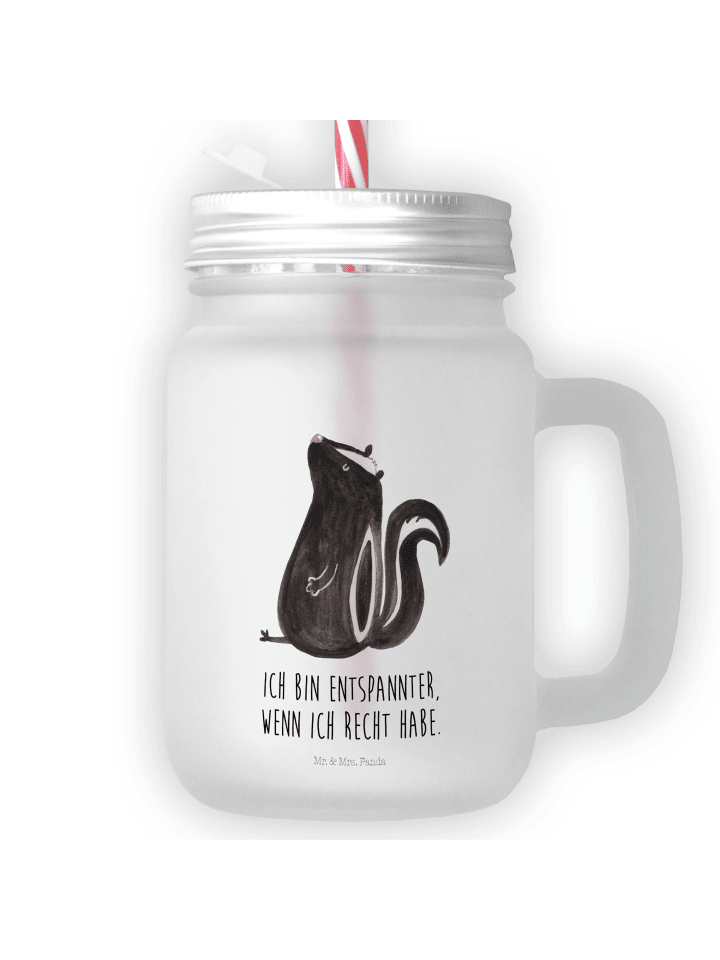 Mr. & Mrs. Panda Trinkglas Mason Jar Stinktier Sitzen mit Spruch in ... Mr. & Mrs. Panda Trinkglas Mason Jar Stinktier Sitzen mit Spruch in ...