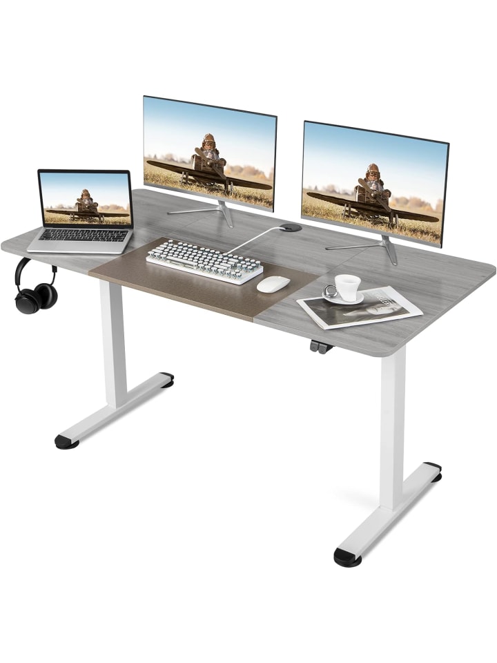 COSTWAY Ergonomischer Steh-Sitz Tisch in Grau günstig kaufen | limango