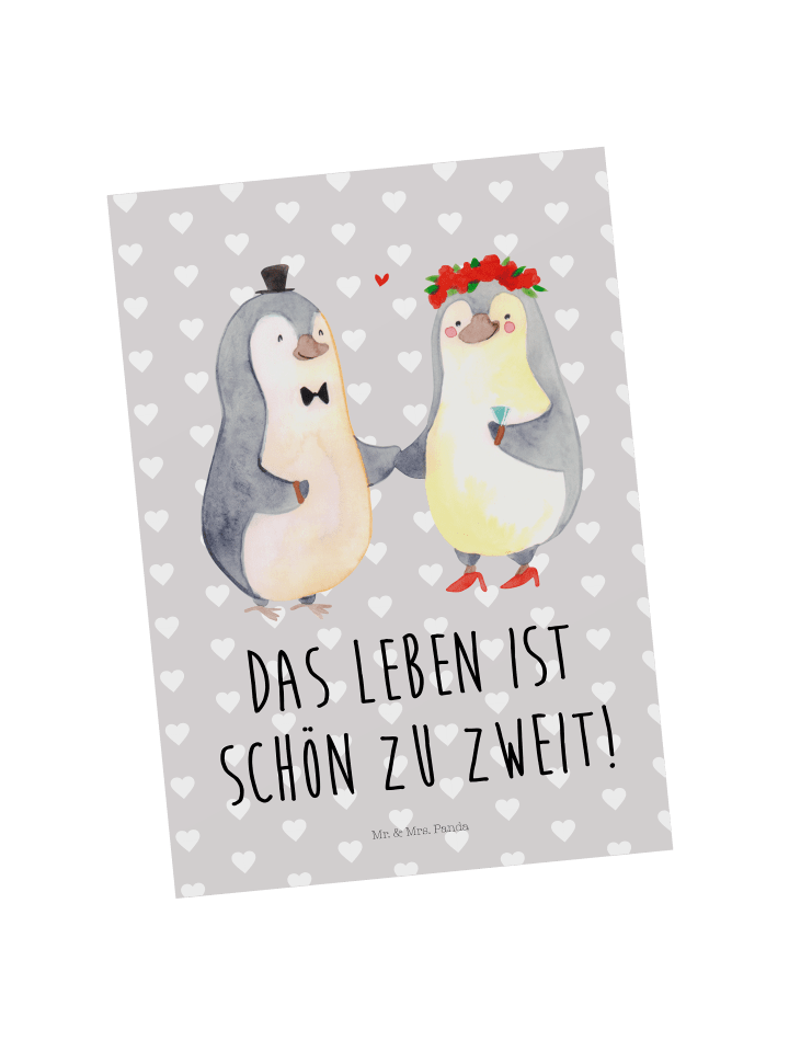 Mr. & Mrs. Panda Postkarte Pinguin Heirat mit Spruch in Grau Pastell ... Mr. & Mrs. Panda Postkarte Pinguin Heirat mit Spruch in Grau Pastell ...