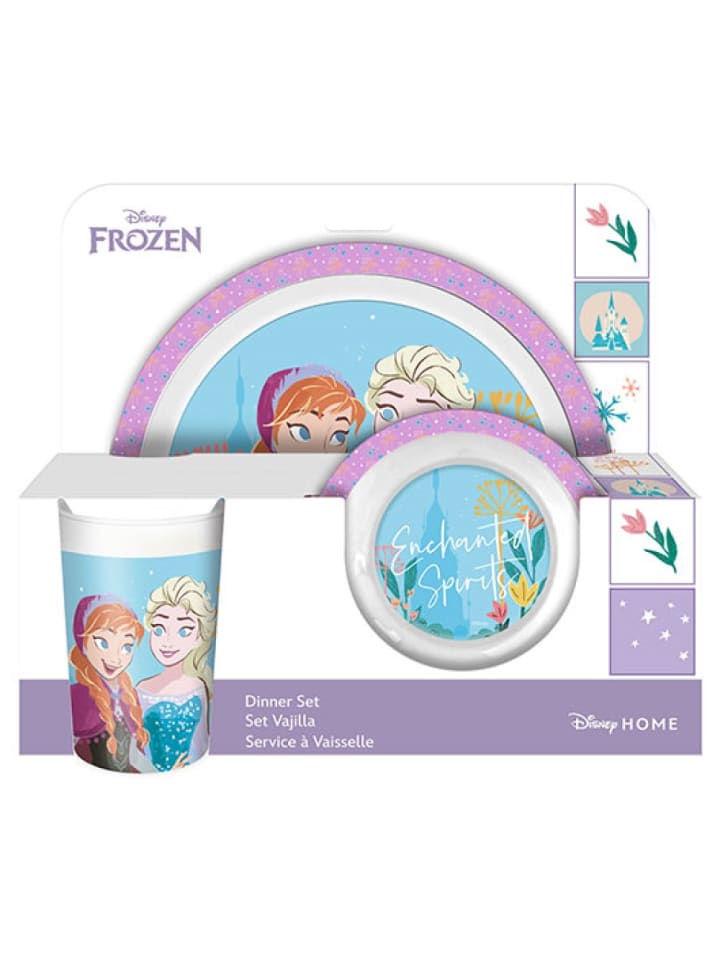 Kids Licensing Frozen Geschirrset Teller Schüssel Becher Anna Elsa 3 ...