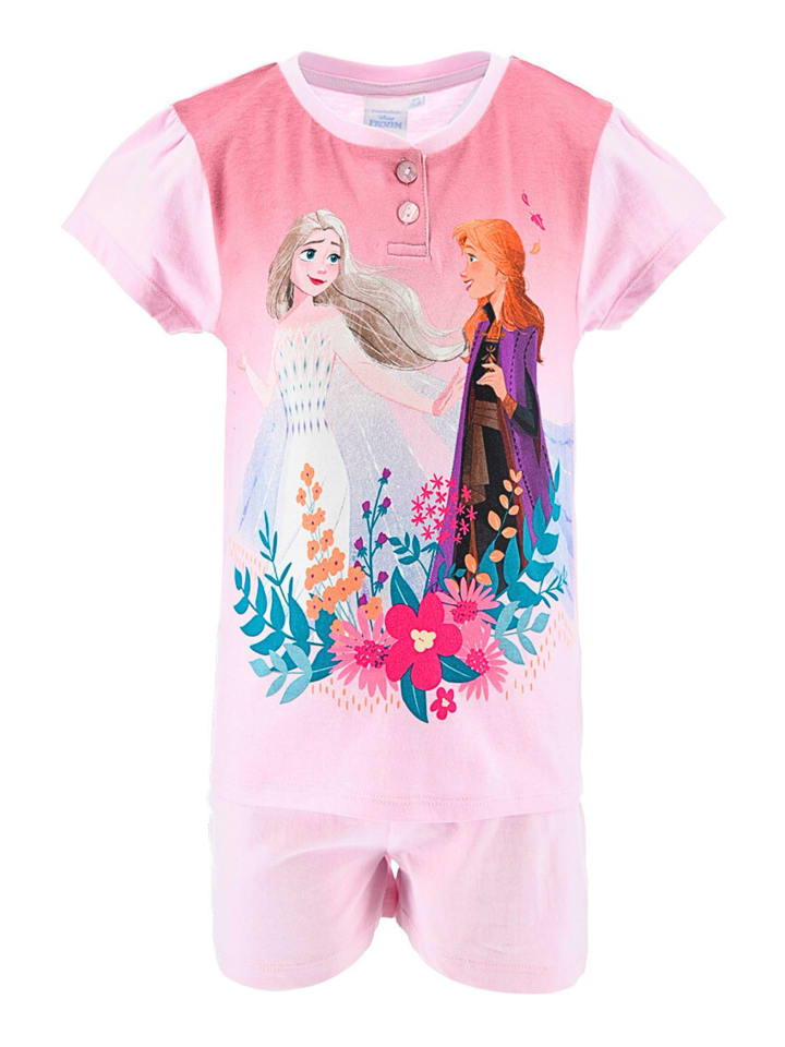 Disney Frozen Schlafanzug kurz Disney Frozen Elsa & Anna in Rosa ...