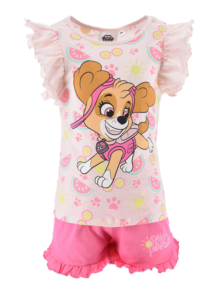 Paw Patrol 2tlg Outfit Sommer Set T Shirt Und Shorts Skye In Pink
