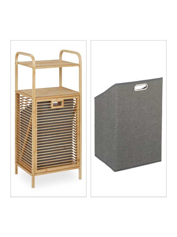 Relaxdays Badregal mit Wäschekorb - (B)40 x (H)95 x (T)33 cm günstig ... Relaxdays Badregal mit Wäschekorb - (B)40 x (H)95 x (T)33 cm günstig ...