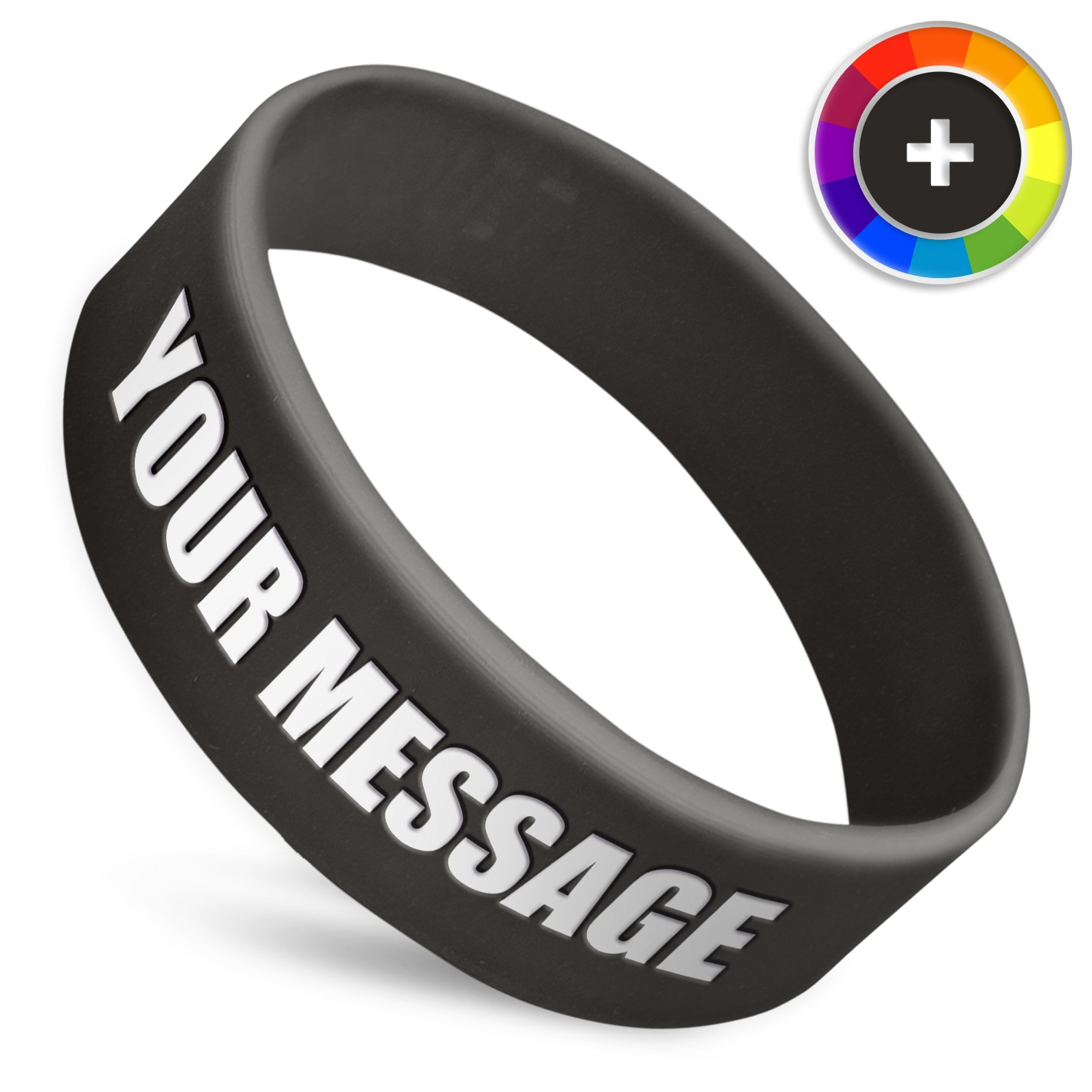 One Inch Wide Custom Silicone Wristbands