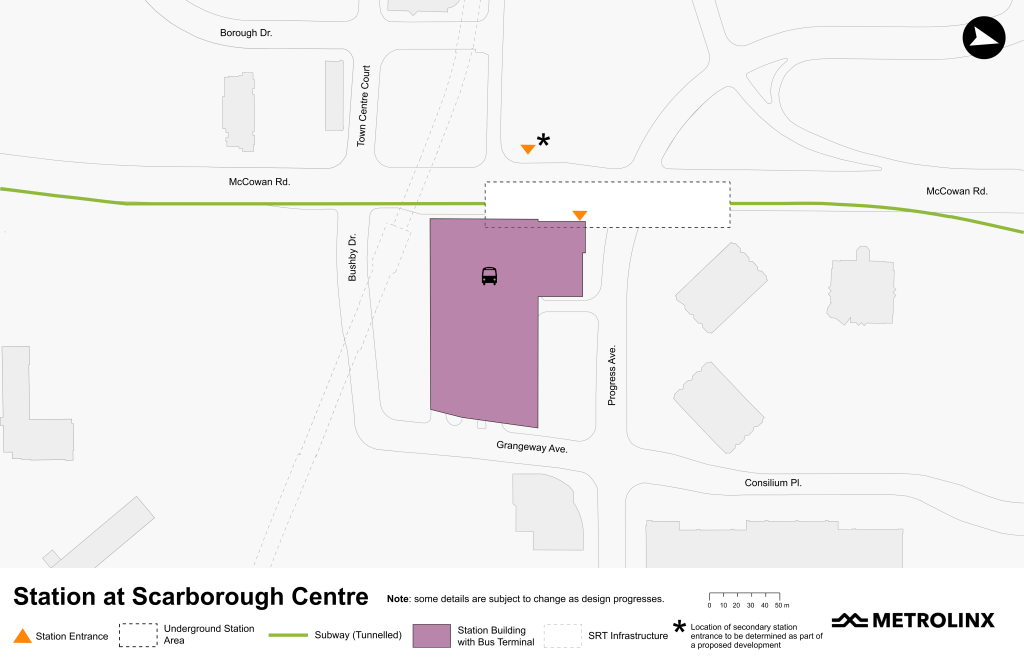 Metrolinx releases station maps for Scarborough Subway Extension