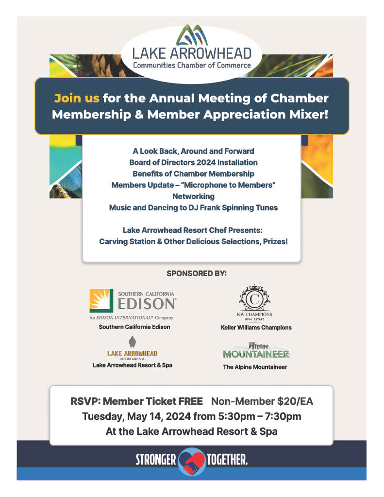 Chamber Annual Meeting & May Mixer - Lake Arrowhead Communities Chamber ...