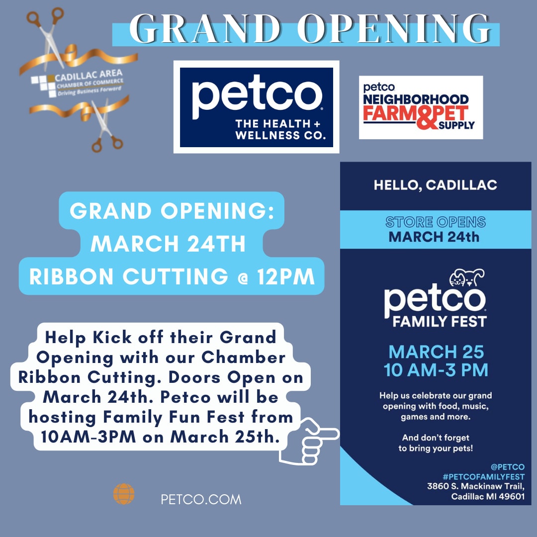 PETCO- Grand Opening Ribbon Cutting – Cadillac Area Chamber of Commerce